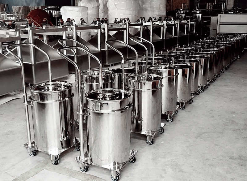 Trolley Type Stainless Steel Vat Pail 300L Food Grade Customized
