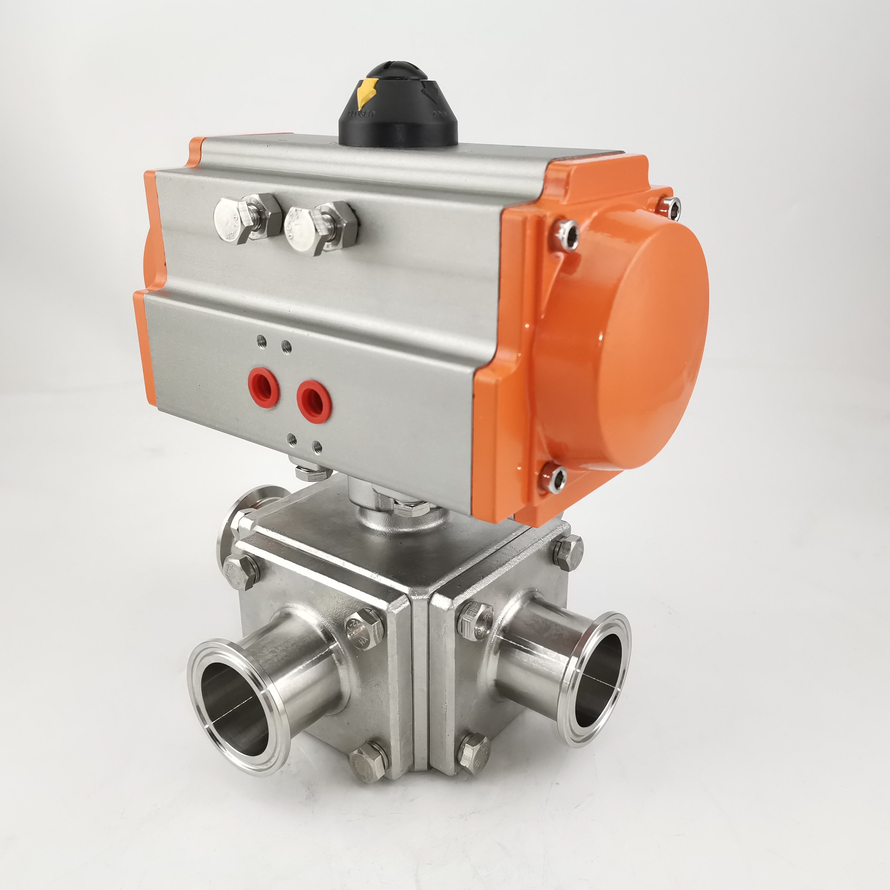 Pneumatic Operated Ball Stainless Steel Valves Square clamp Connection