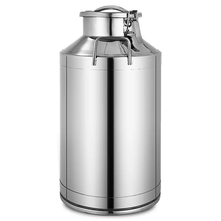 lid type Stainless Steel Milk Container , OEM Ss Milk Can 50L